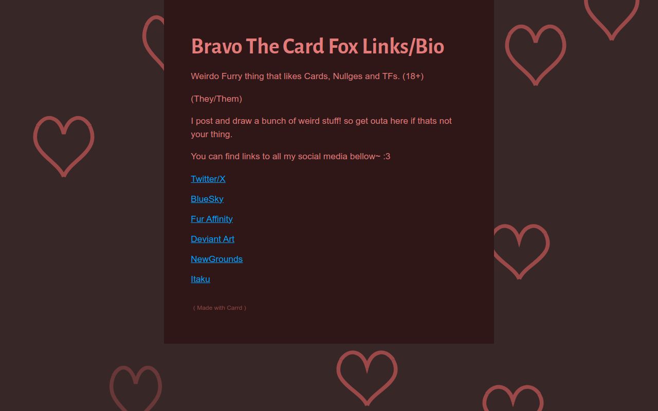 Bravo The Card Fox Links/Bio